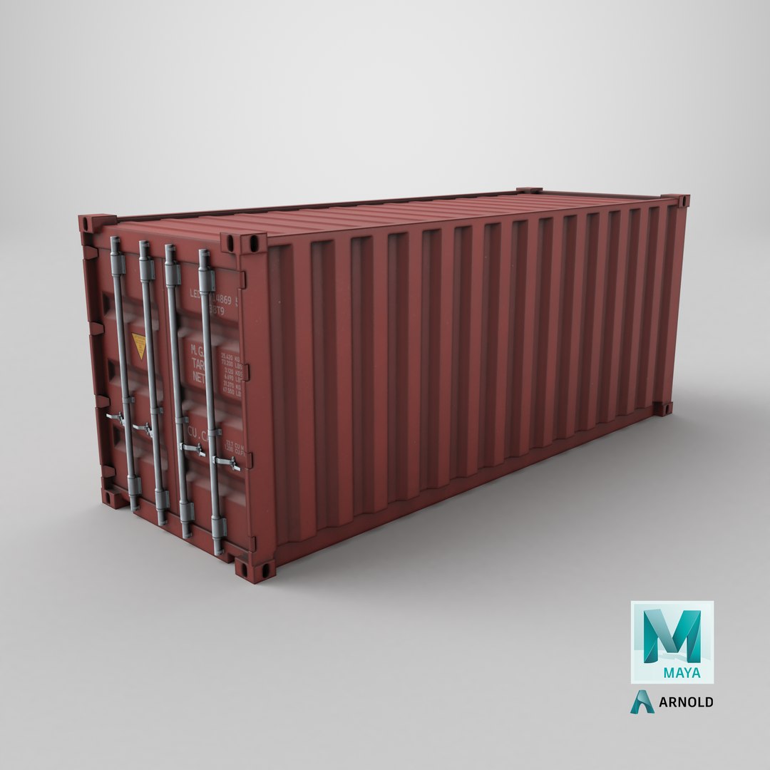 24ft Shipping Container - Red 3D - TurboSquid 2151271