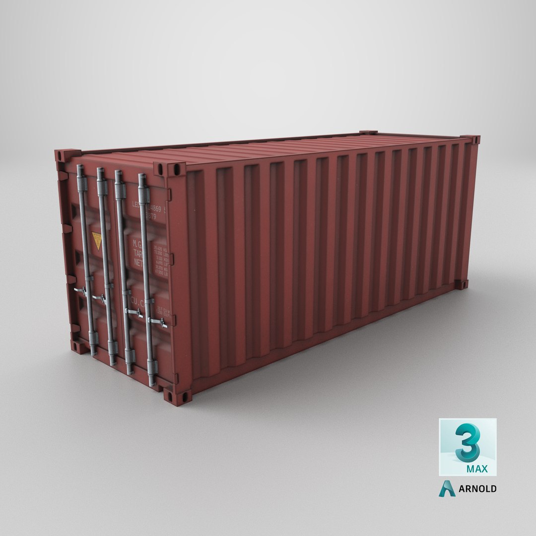 24ft Shipping Container - Red 3D - TurboSquid 2151271
