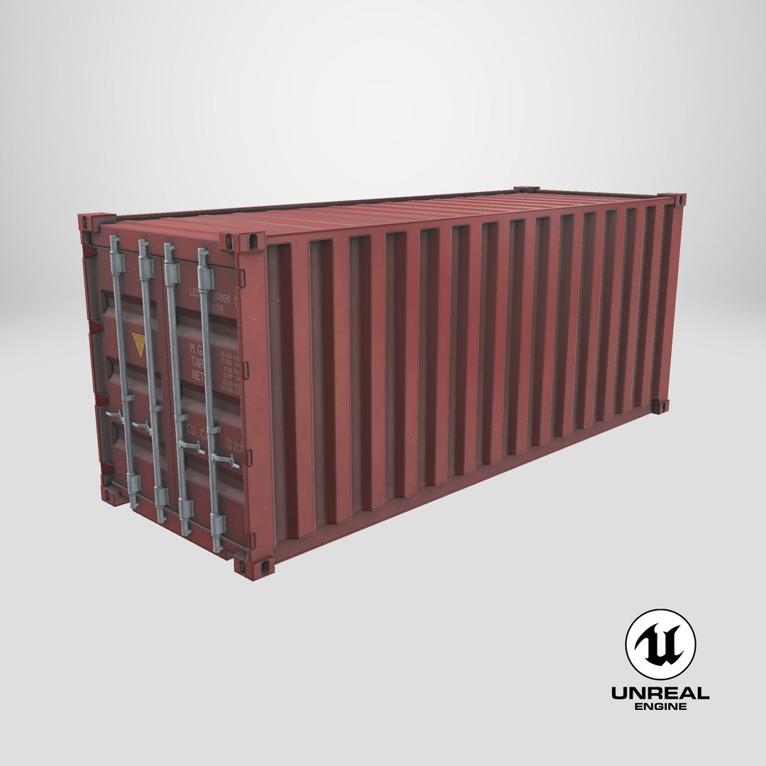 24ft Shipping Container - Red 3D - TurboSquid 2151271