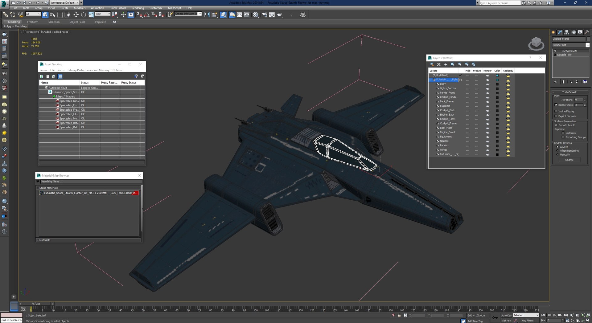 Futuristic Space Stealth Fighter Jet 3D - TurboSquid 2247305