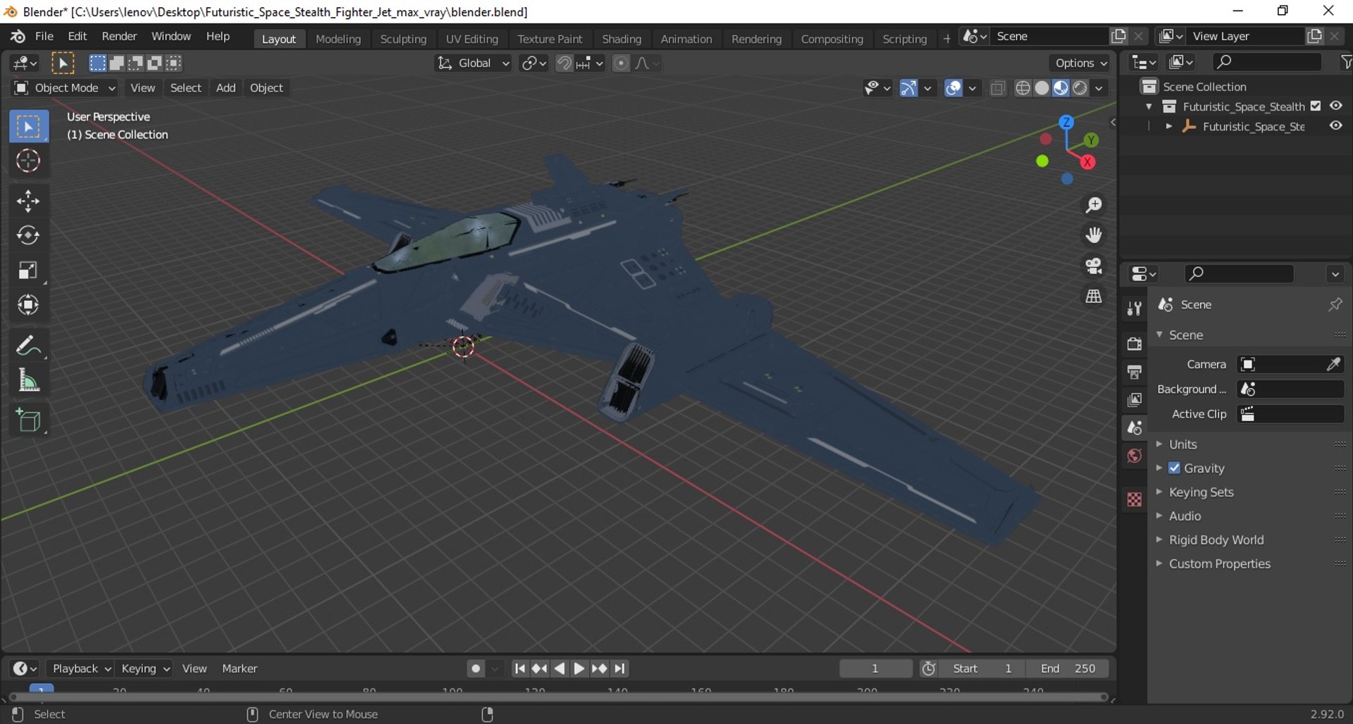 Futuristic Space Stealth Fighter Jet 3D - TurboSquid 2247305