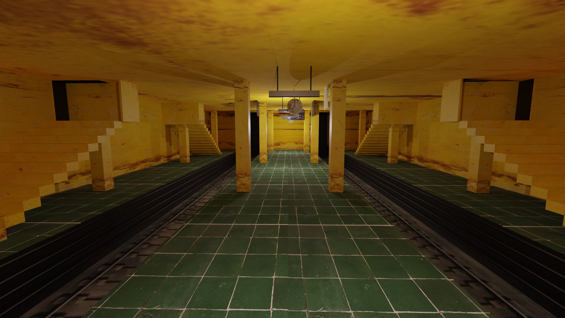 3D Dirty Metro Station Model - TurboSquid 2132091