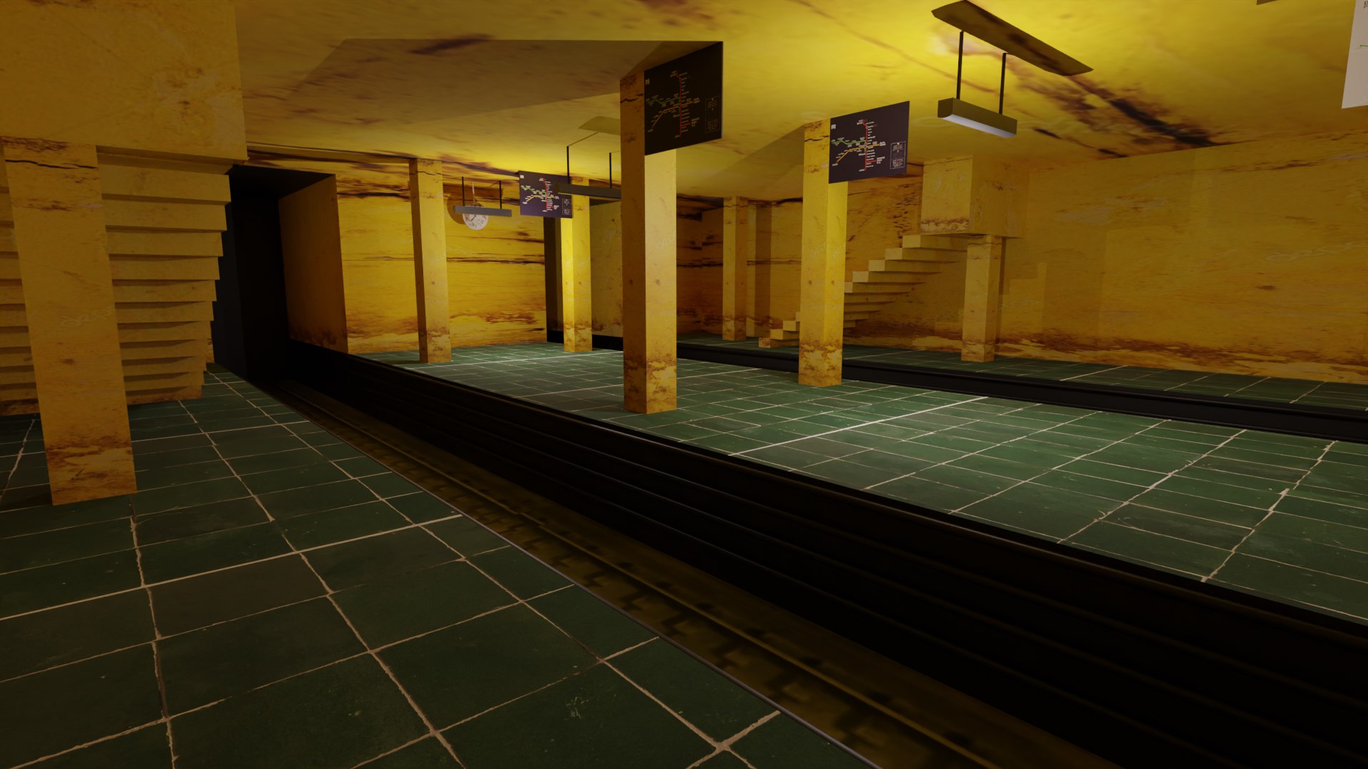 3D Dirty Metro Station model - TurboSquid 2132091