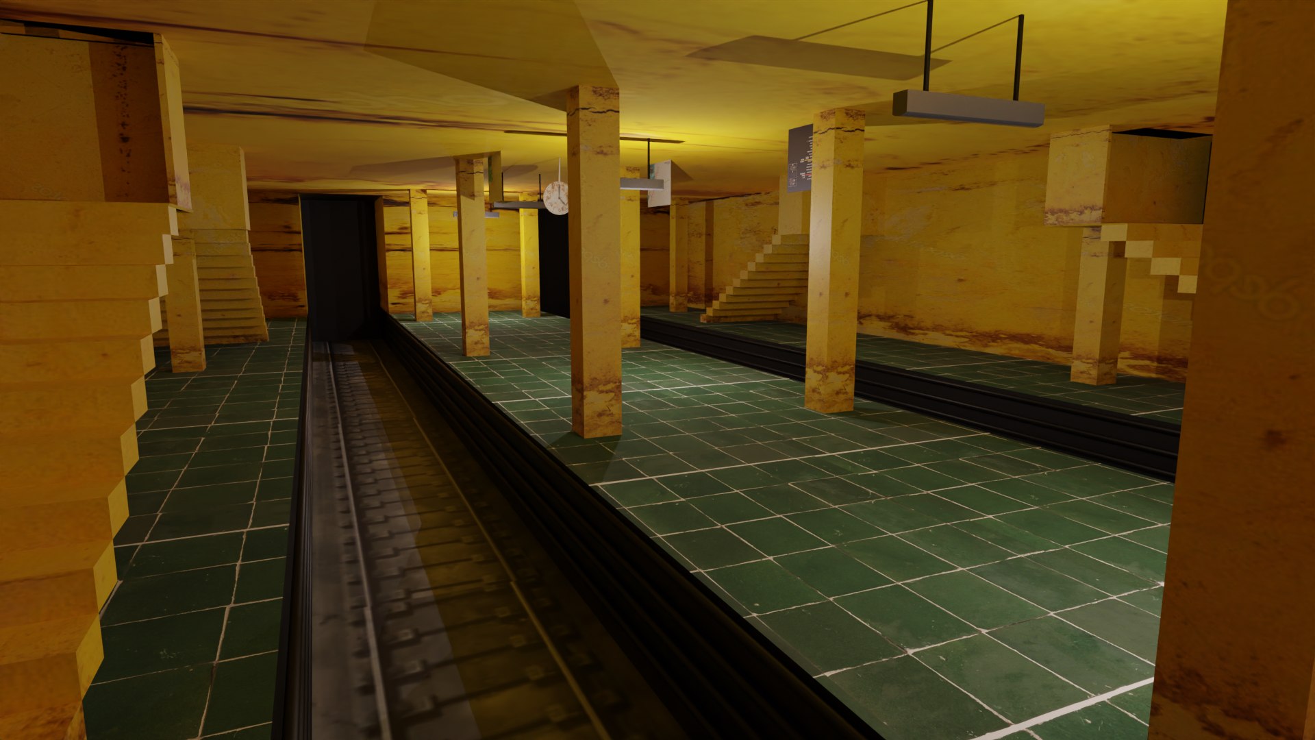 3D Dirty Metro Station model - TurboSquid 2132091