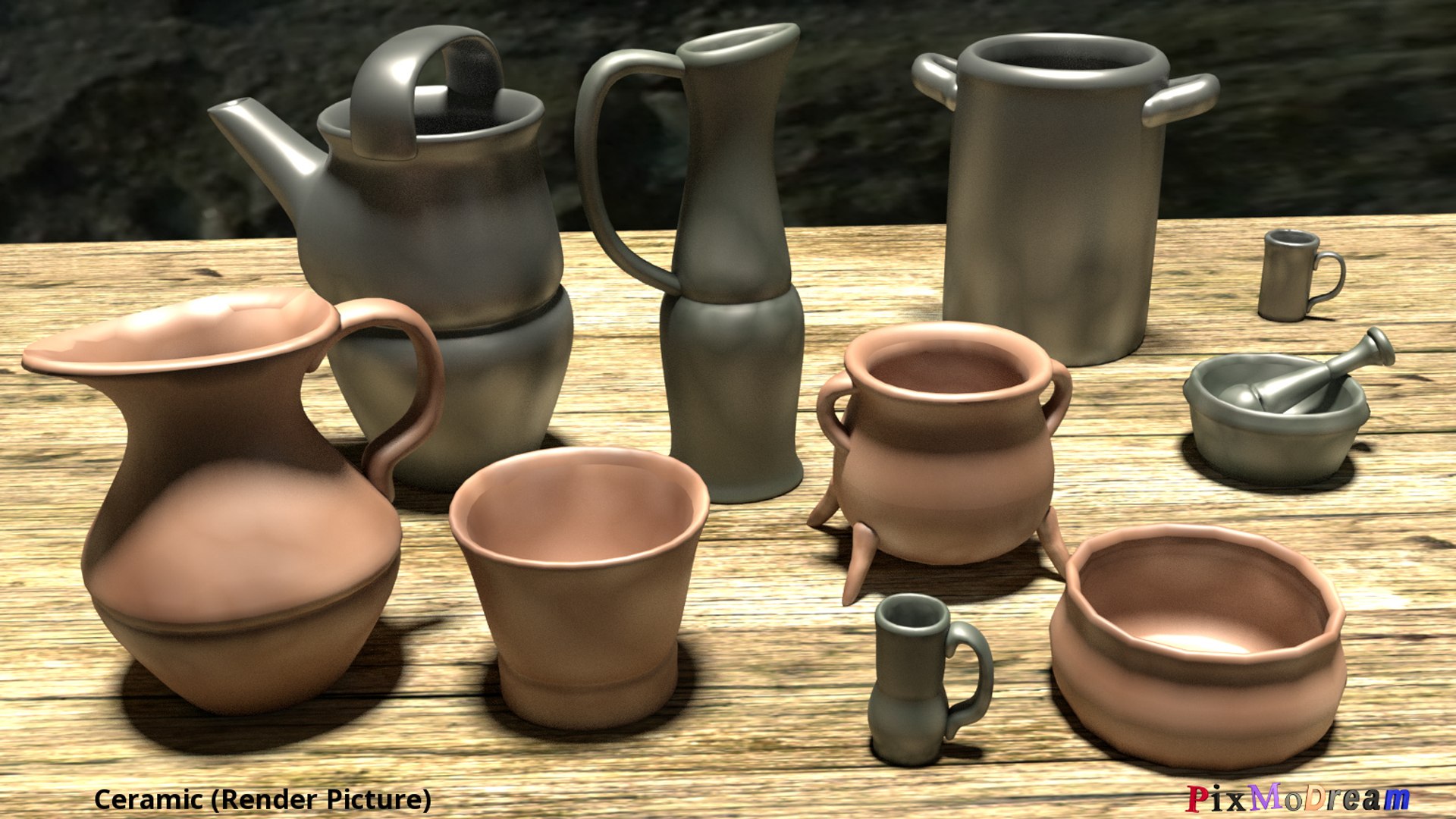 3D Medieval Cooking Utensils Dishes - TurboSquid 1331436