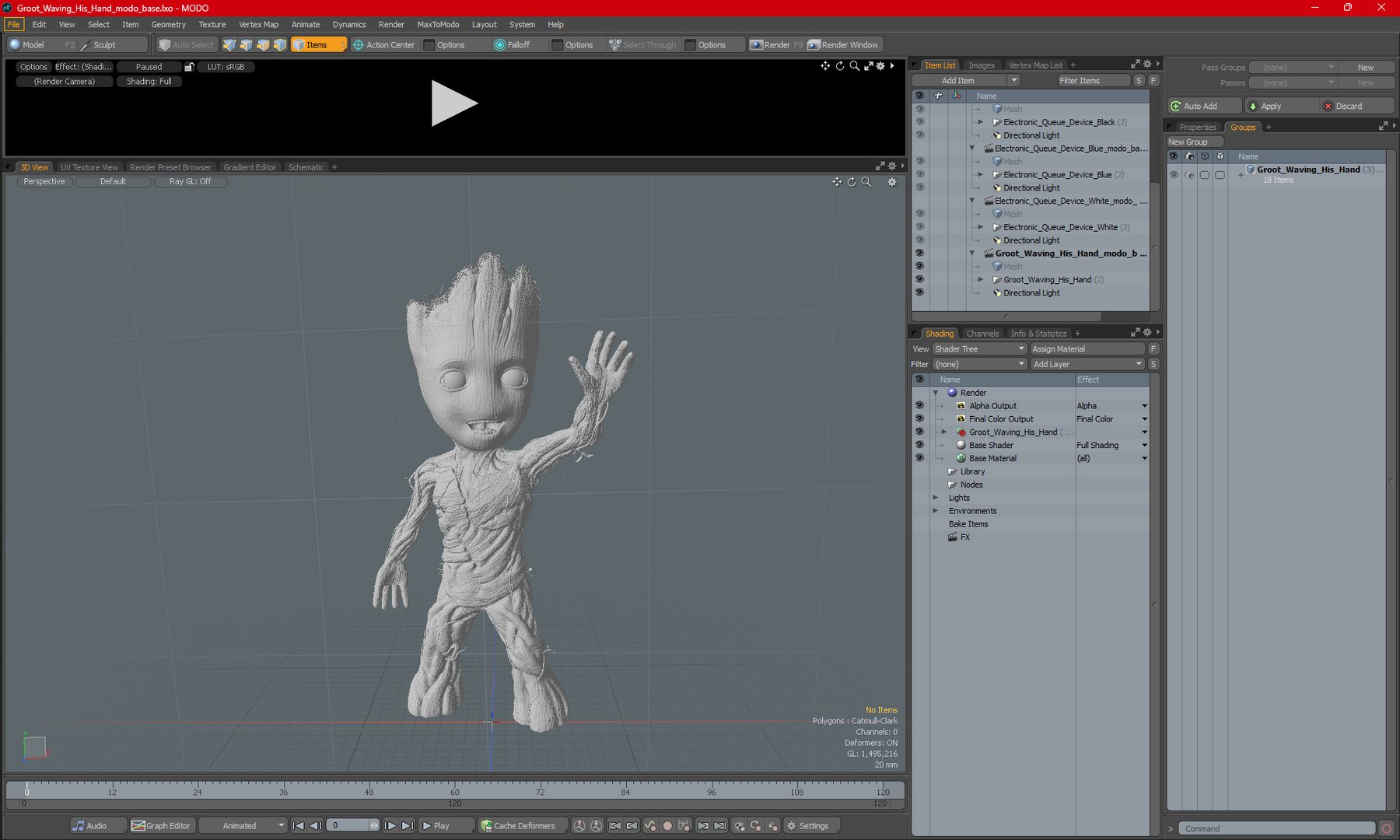 Groot Waving His Hand Model - TurboSquid 2270297