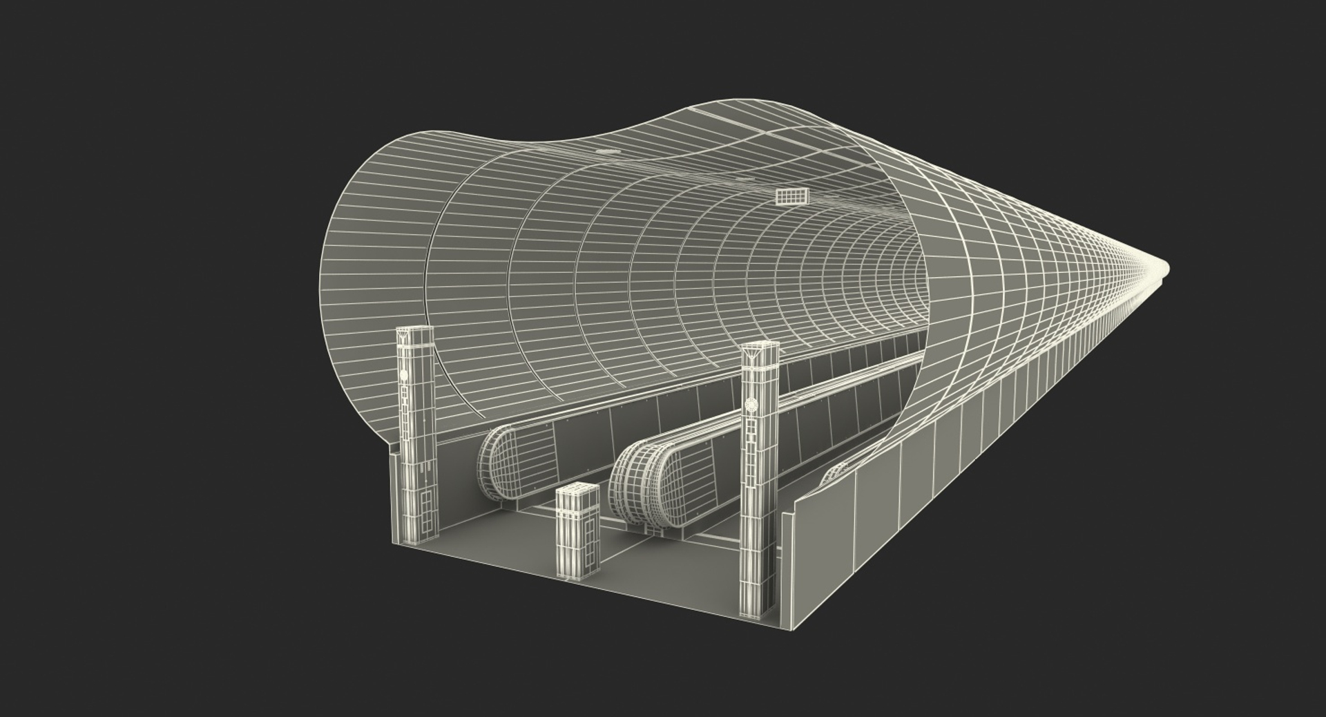 Travelator Tunnel 3D Model - TurboSquid 1342283