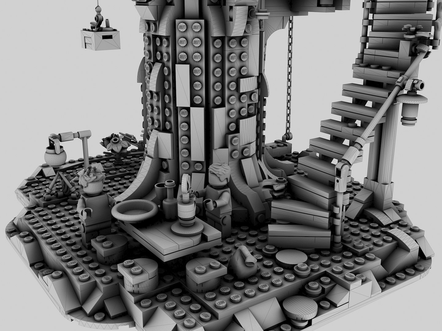 Tree House LEGO Block Model - TurboSquid 2149085