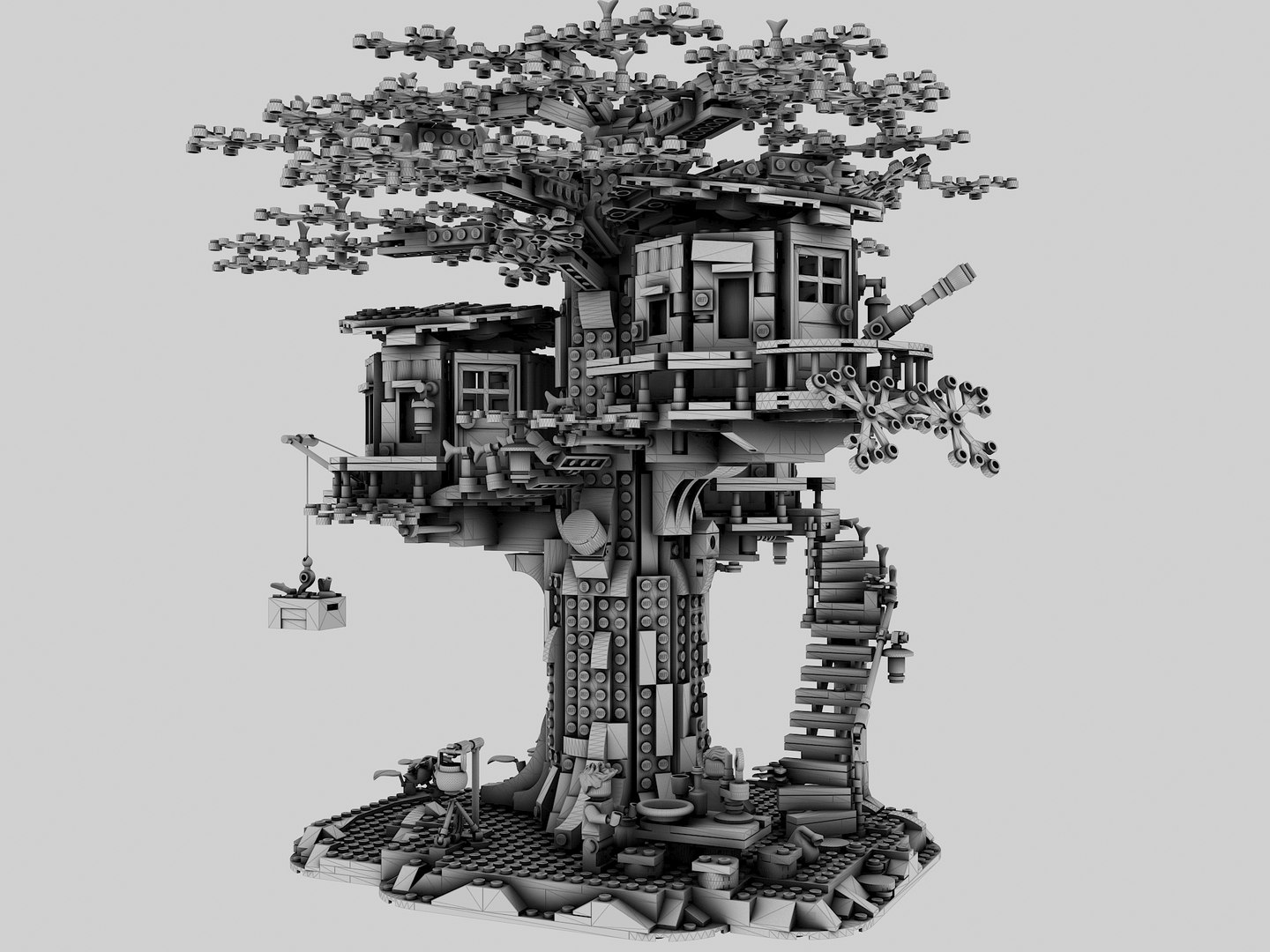 Tree House LEGO Block Model - TurboSquid 2149085