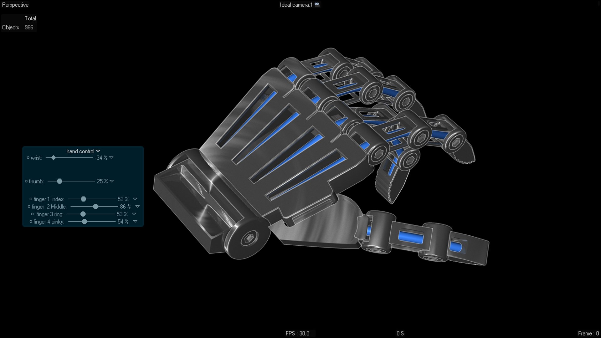 3d Xpresso Controlled Robot Hand Model