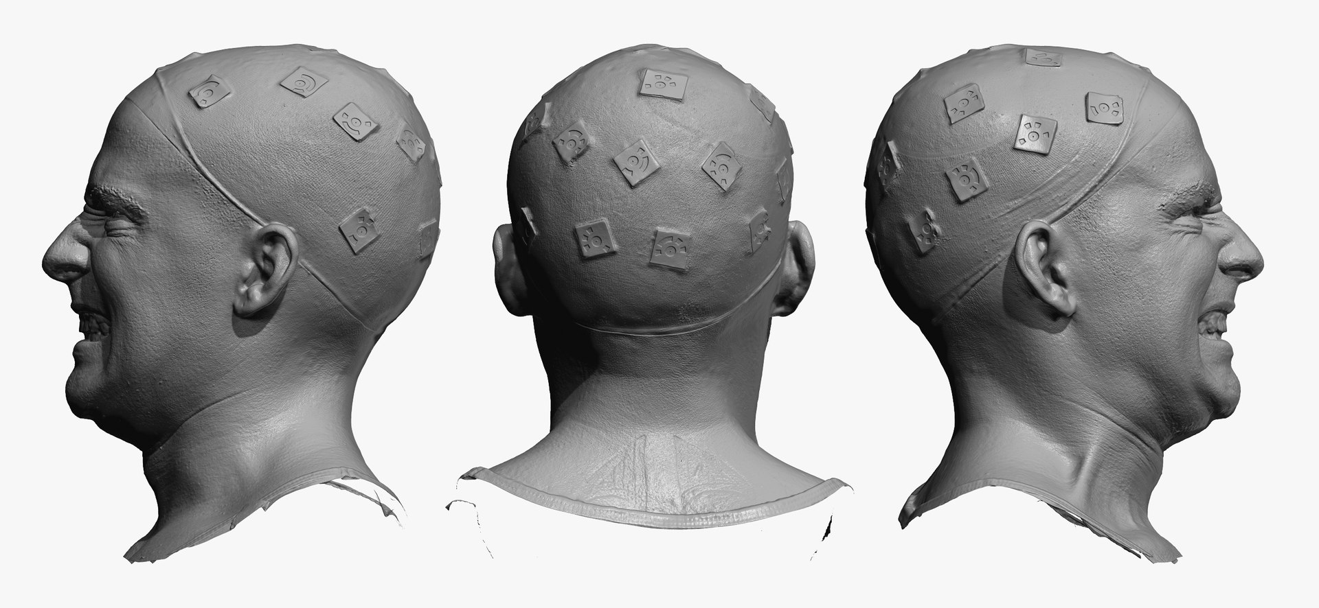 3D marcus human head anger - TurboSquid 1612927