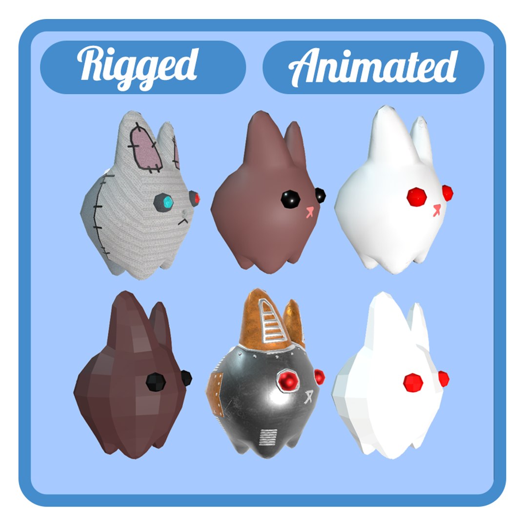 6 rabbits animations rig 3D - TurboSquid 1305736