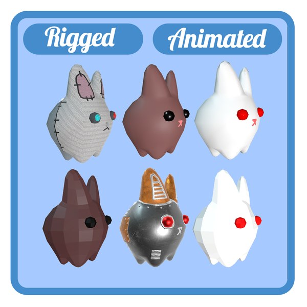 6 rabbits animations rig 3D - TurboSquid 1305736