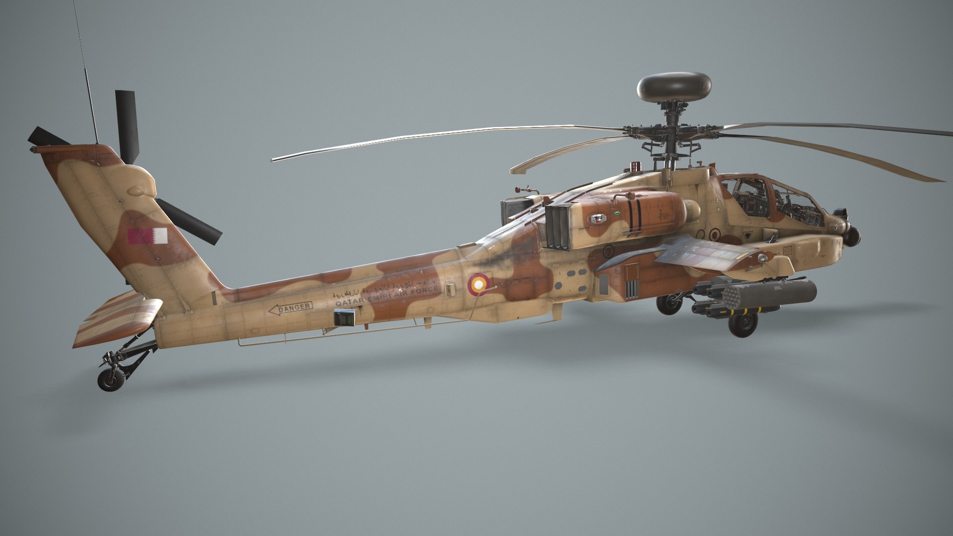 Apache AH-64E Qatar Emiri Air Force Static 3D Model - TurboSquid 2076451