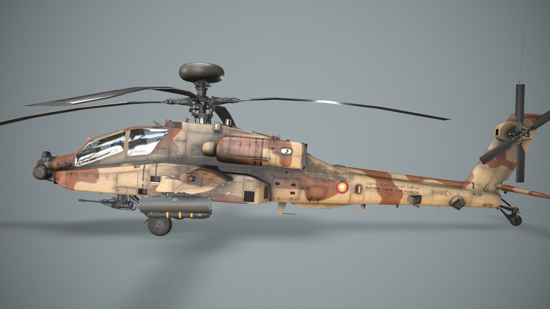Apache AH-64E Qatar Emiri Air Force Static 3D Model - TurboSquid 2076451
