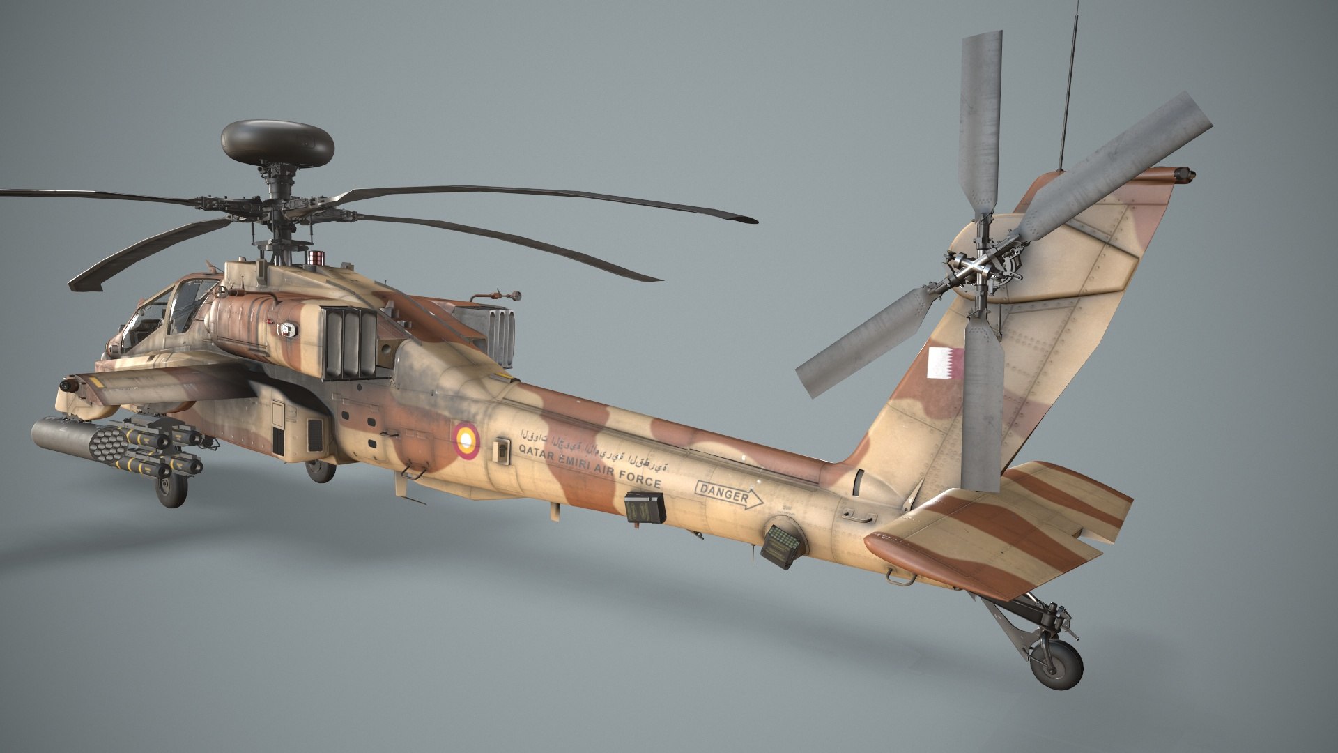 Apache AH-64E Qatar Emiri Air Force Static 3D Model - TurboSquid 2076451