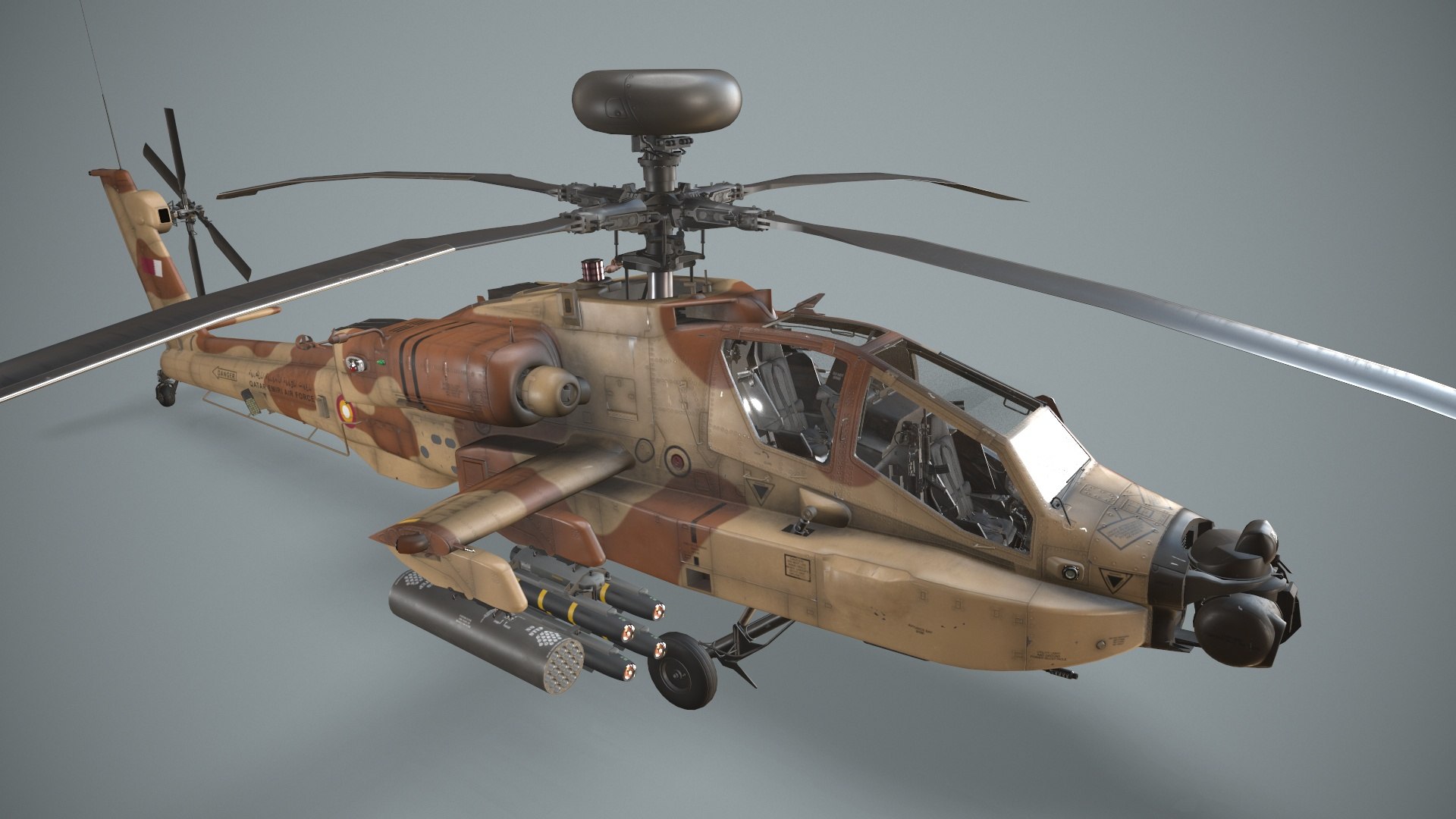 Apache AH-64E Qatar Emiri Air Force Static 3D Model - TurboSquid 2076451