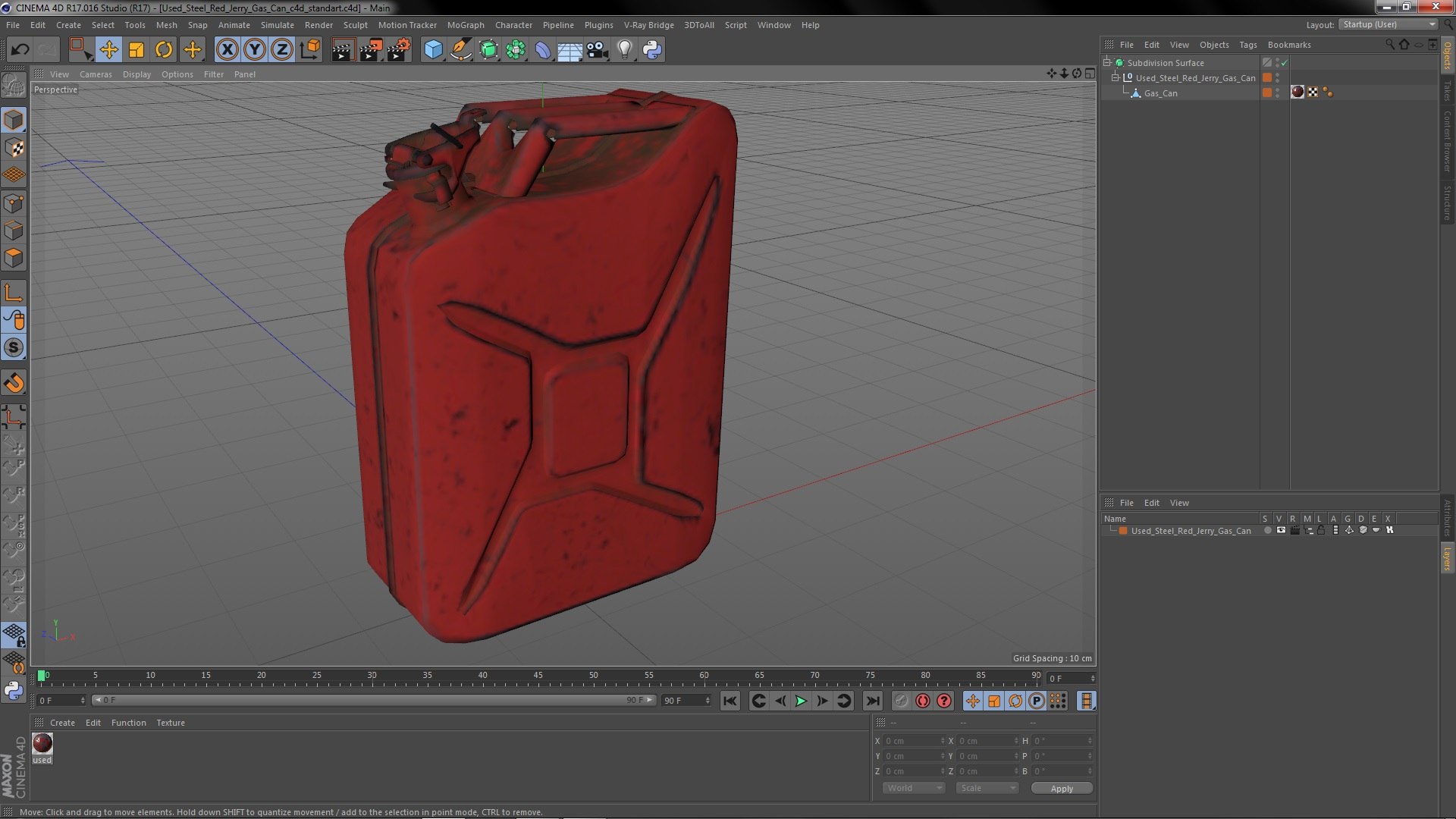Used Steel Red Jerry Gas Can Model - TurboSquid 2111822