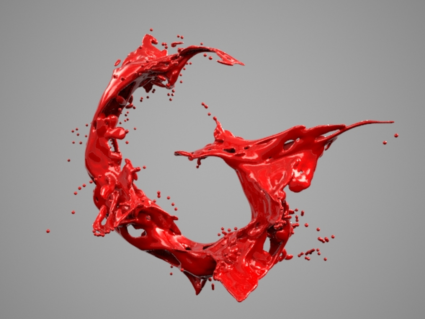 3d Model Of Alphabet Liquid