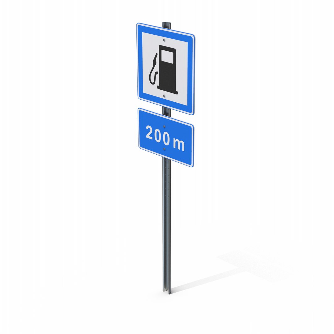 Fuel Station Road Sign 3D Model - TurboSquid 2104581