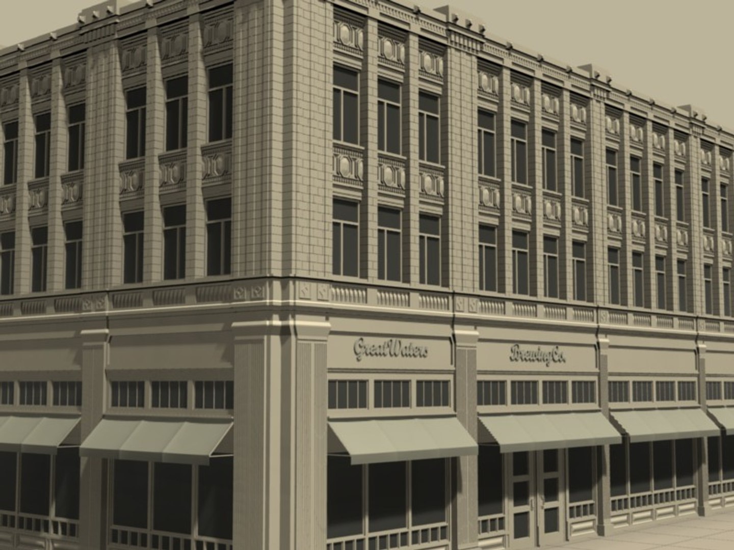 3d Office Block Model