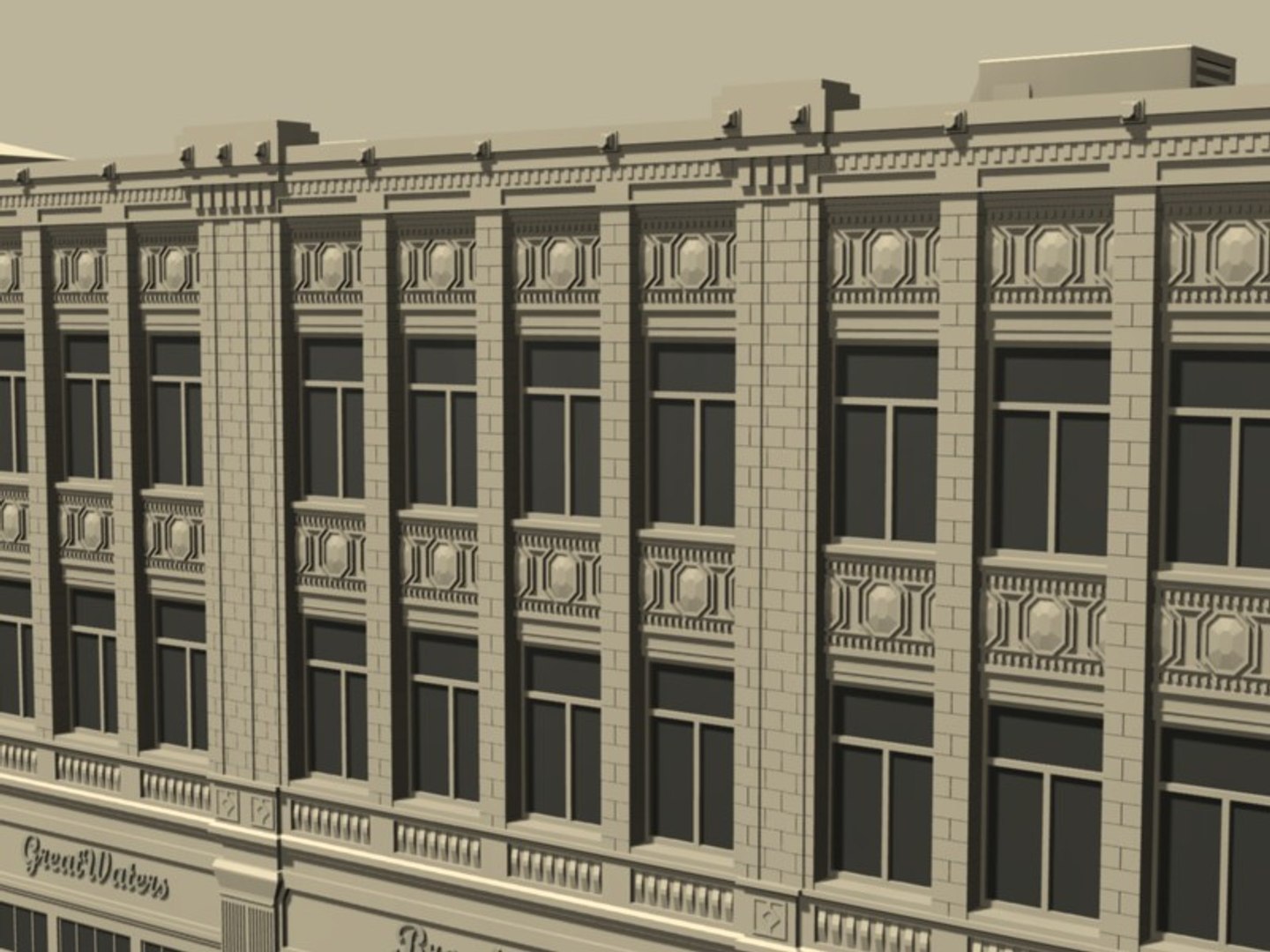 3d Office Block Model