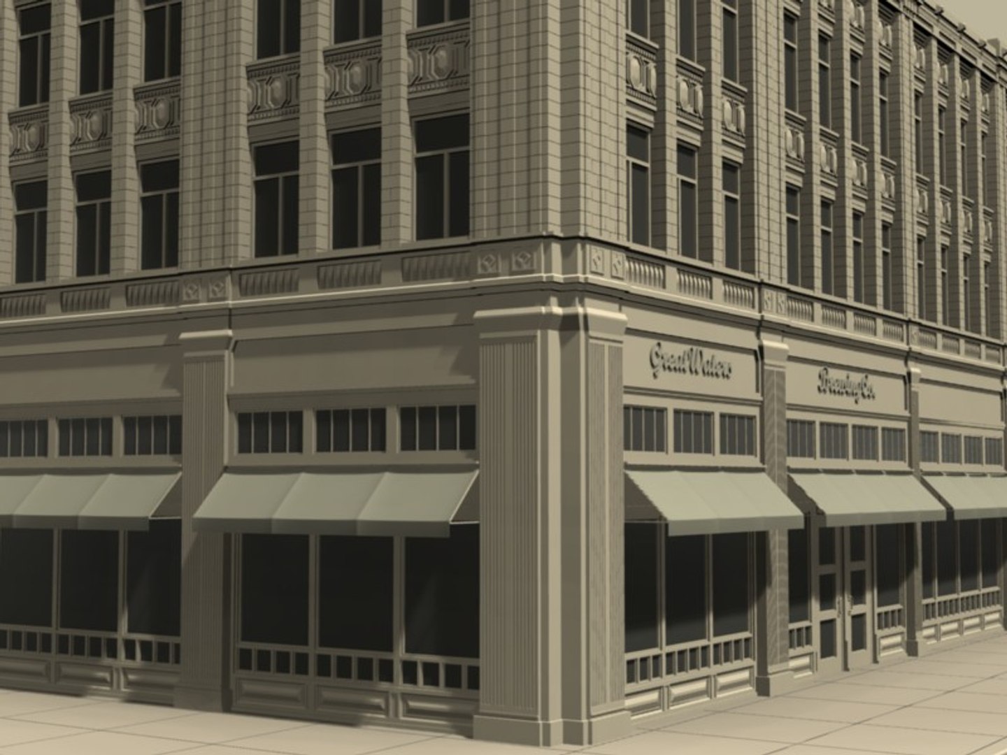 3d Office Block Model