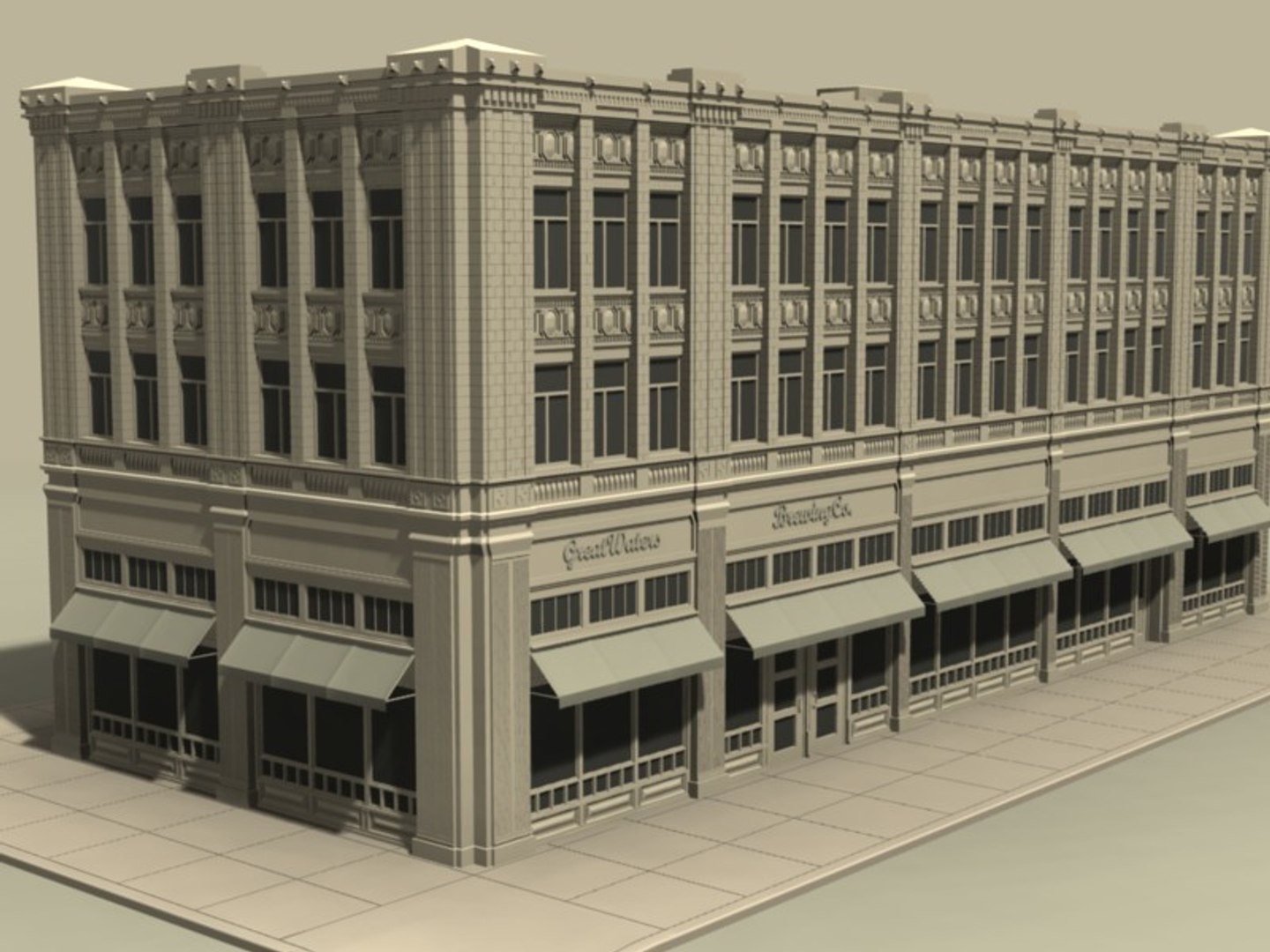 3d Office Block Model