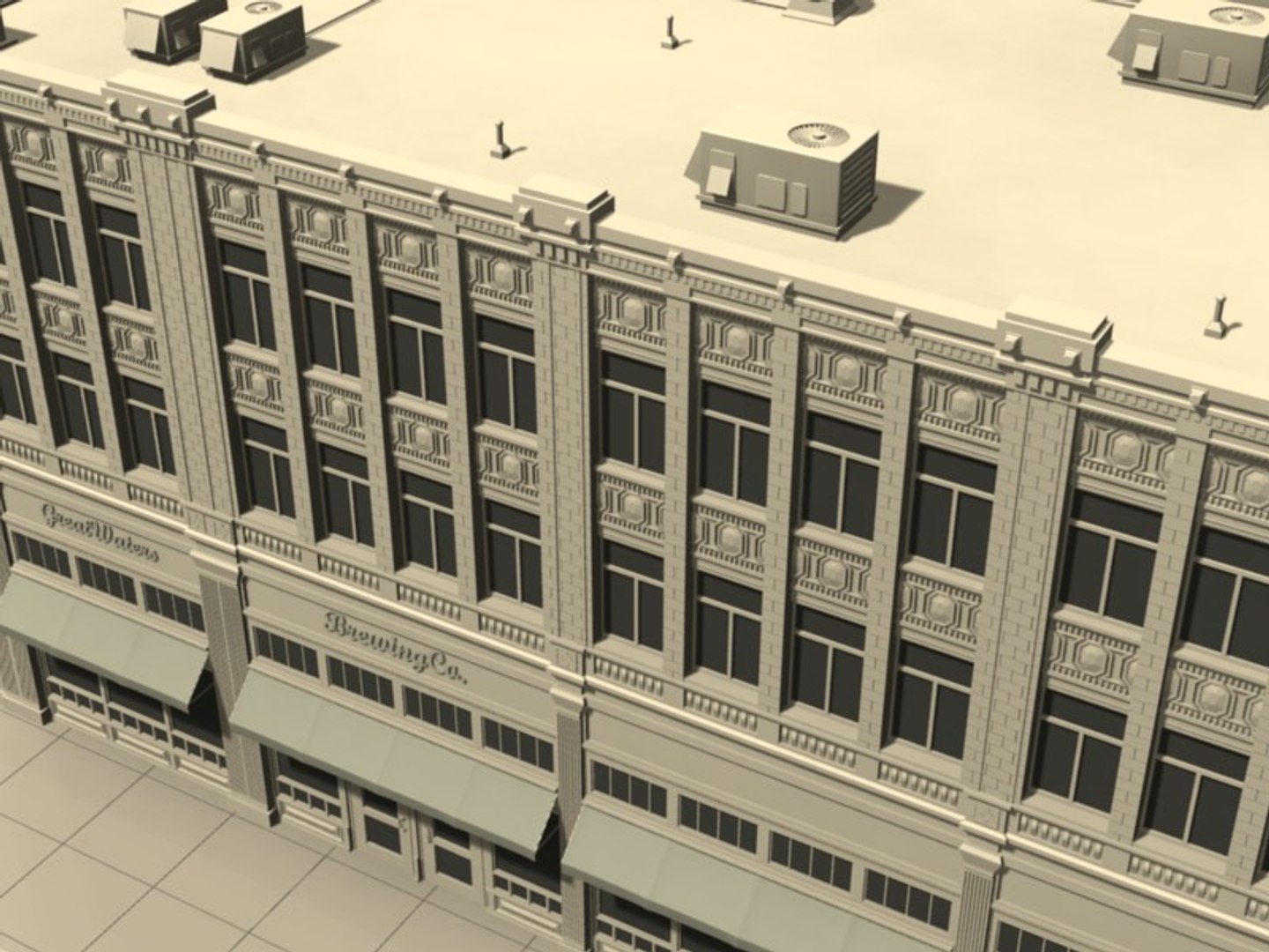 3d Office Block Model