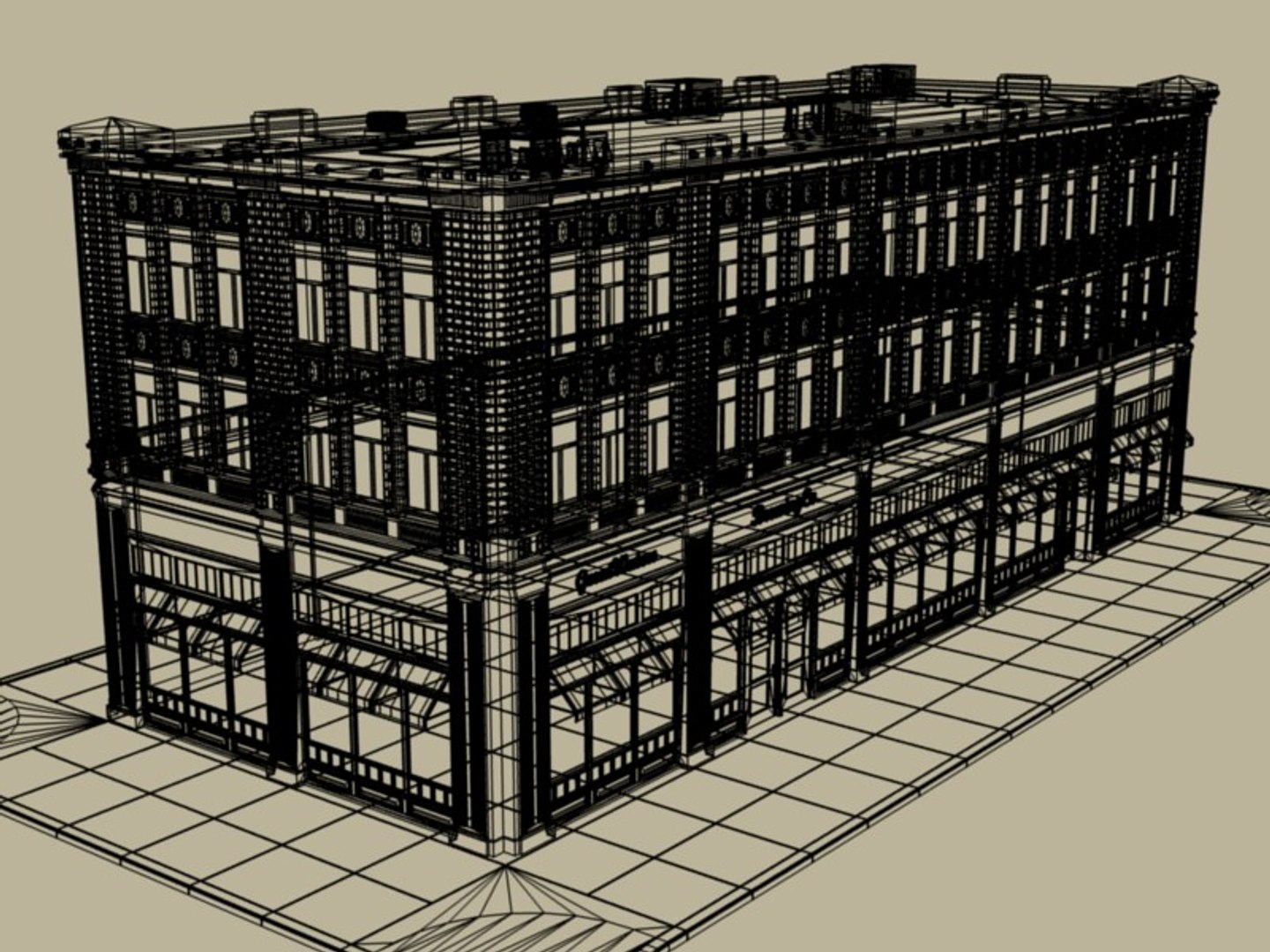 3d Office Block Model