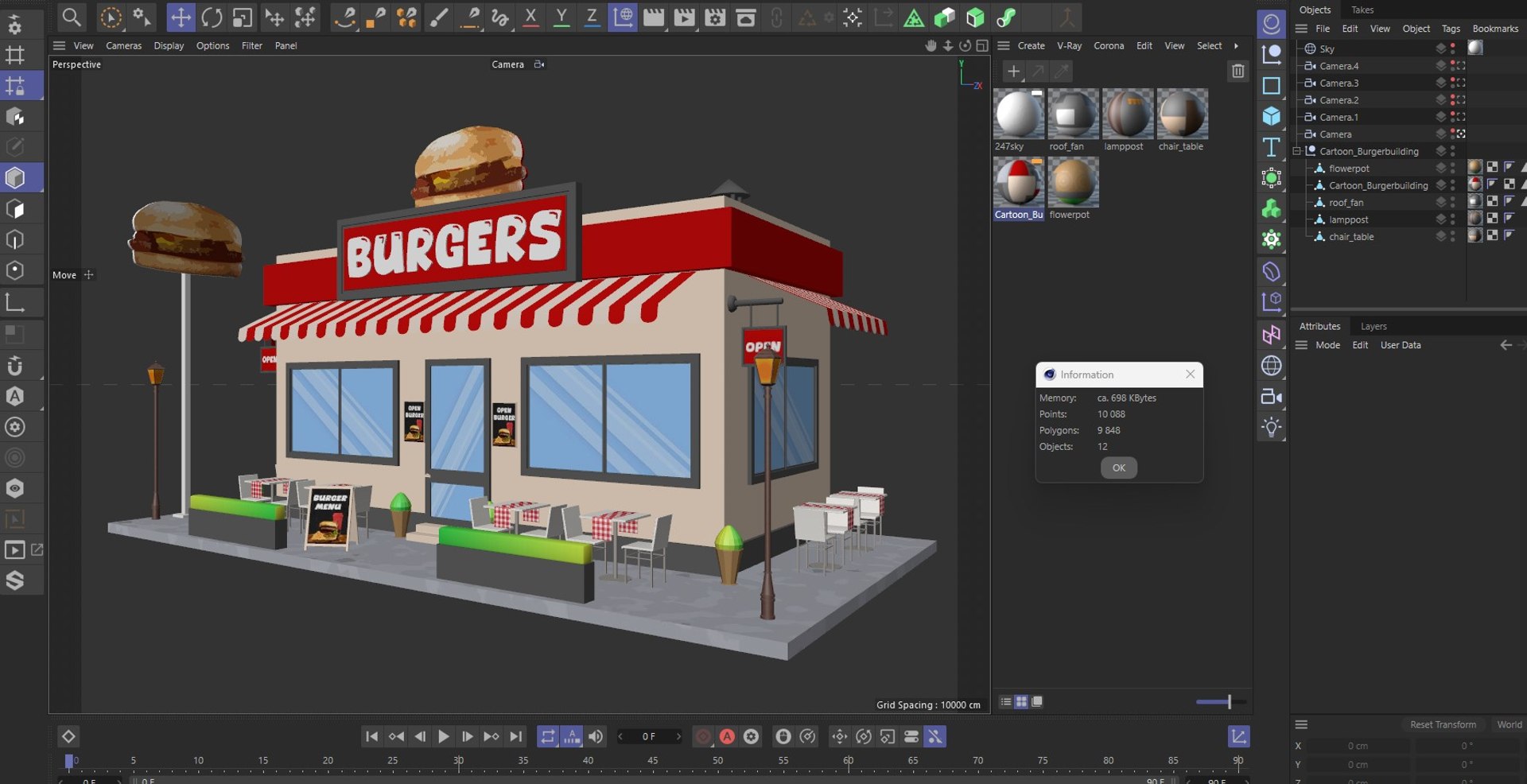 Cartoon Burgers Restaurant 3D Model - TurboSquid 2231759