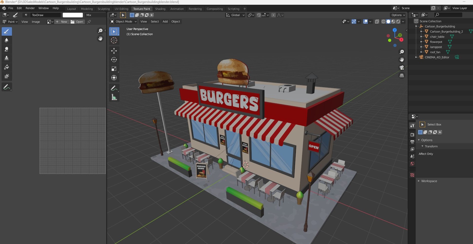 Cartoon Burgers Restaurant 3D Model - TurboSquid 2231759