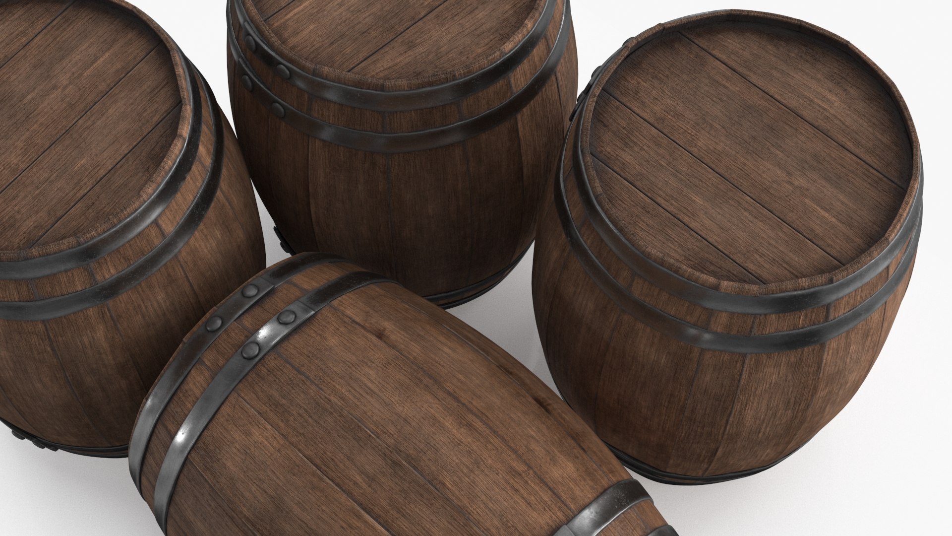 3D Wooden Barrel Model - TurboSquid 2050557