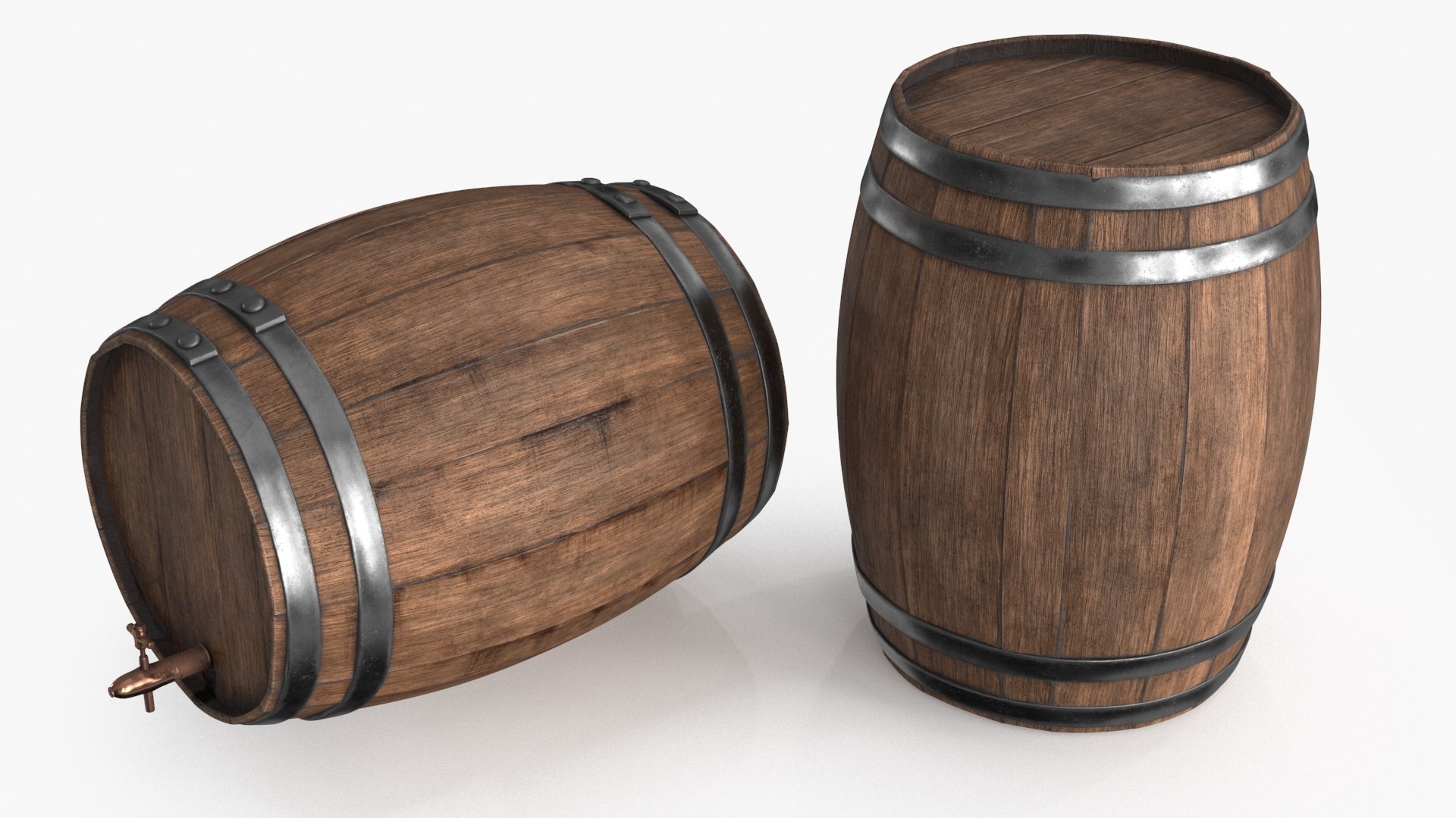 3D Wooden Barrel Model - TurboSquid 2050557