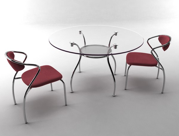 3d model kitchen table chairs