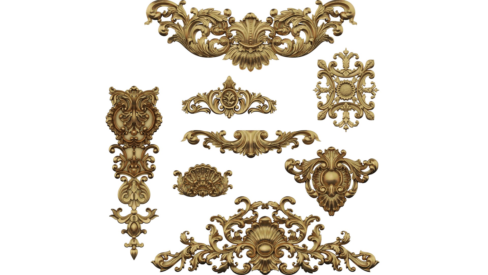 3D Classic 3d model pattern Luxury inlaid gold - TurboSquid 2086894