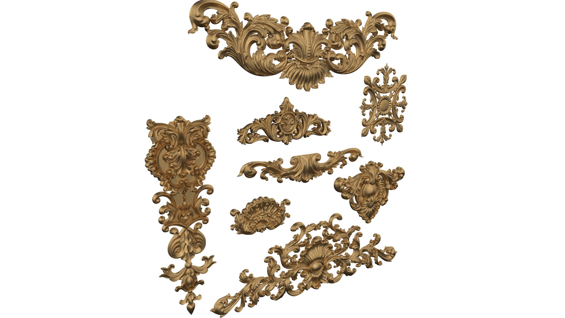 3D Classic 3d model pattern Luxury inlaid gold - TurboSquid 2086894