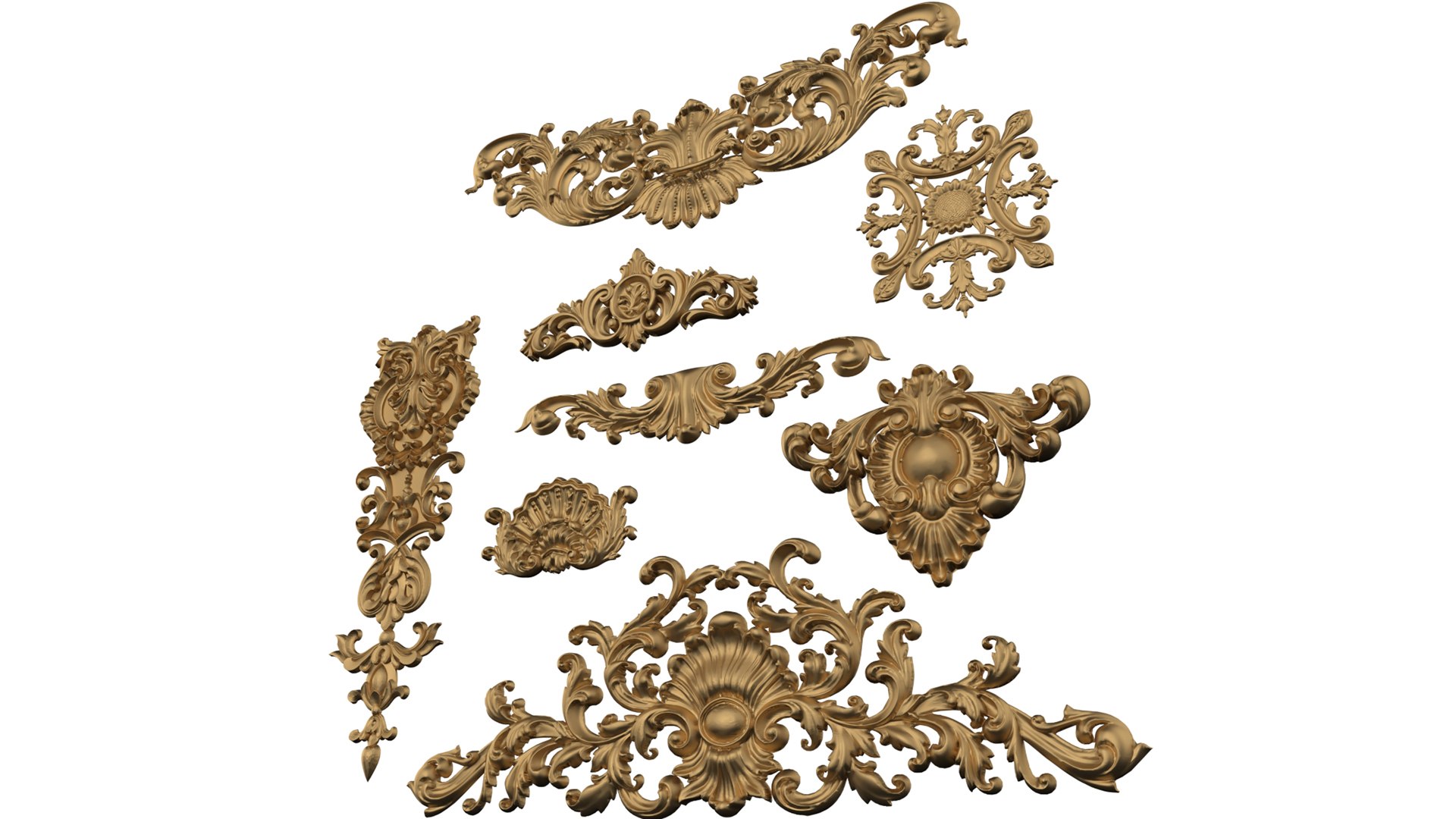 3D Classic 3d model pattern Luxury inlaid gold - TurboSquid 2086894