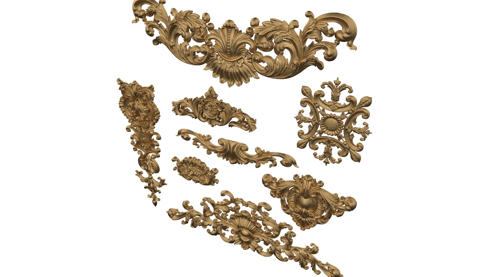 3D Classic 3d model pattern Luxury inlaid gold - TurboSquid 2086894