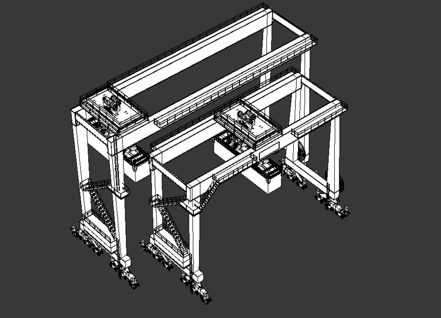 Gantry crane rtg 3D model - TurboSquid 1491933
