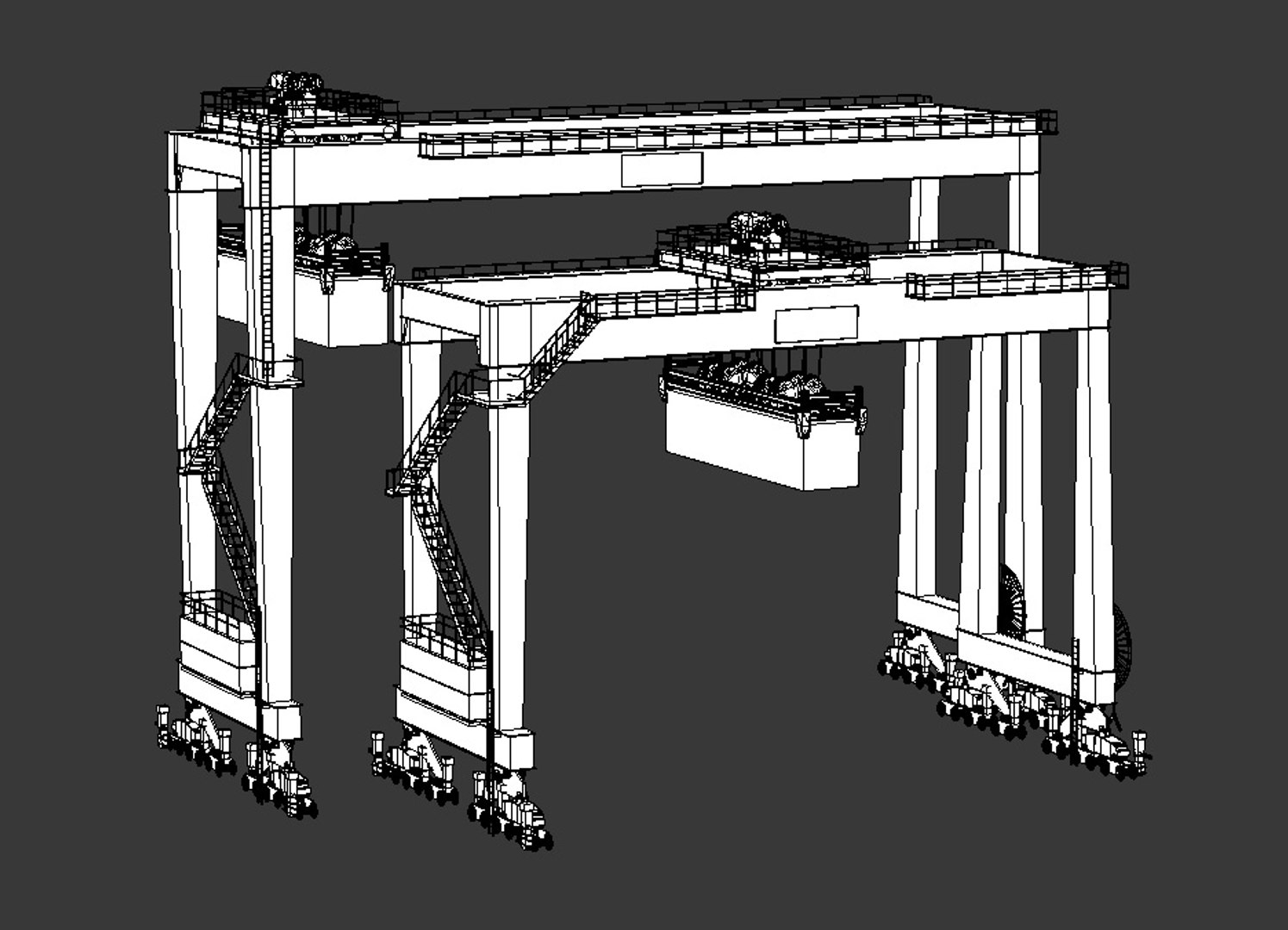 Gantry crane rtg 3D model - TurboSquid 1491933