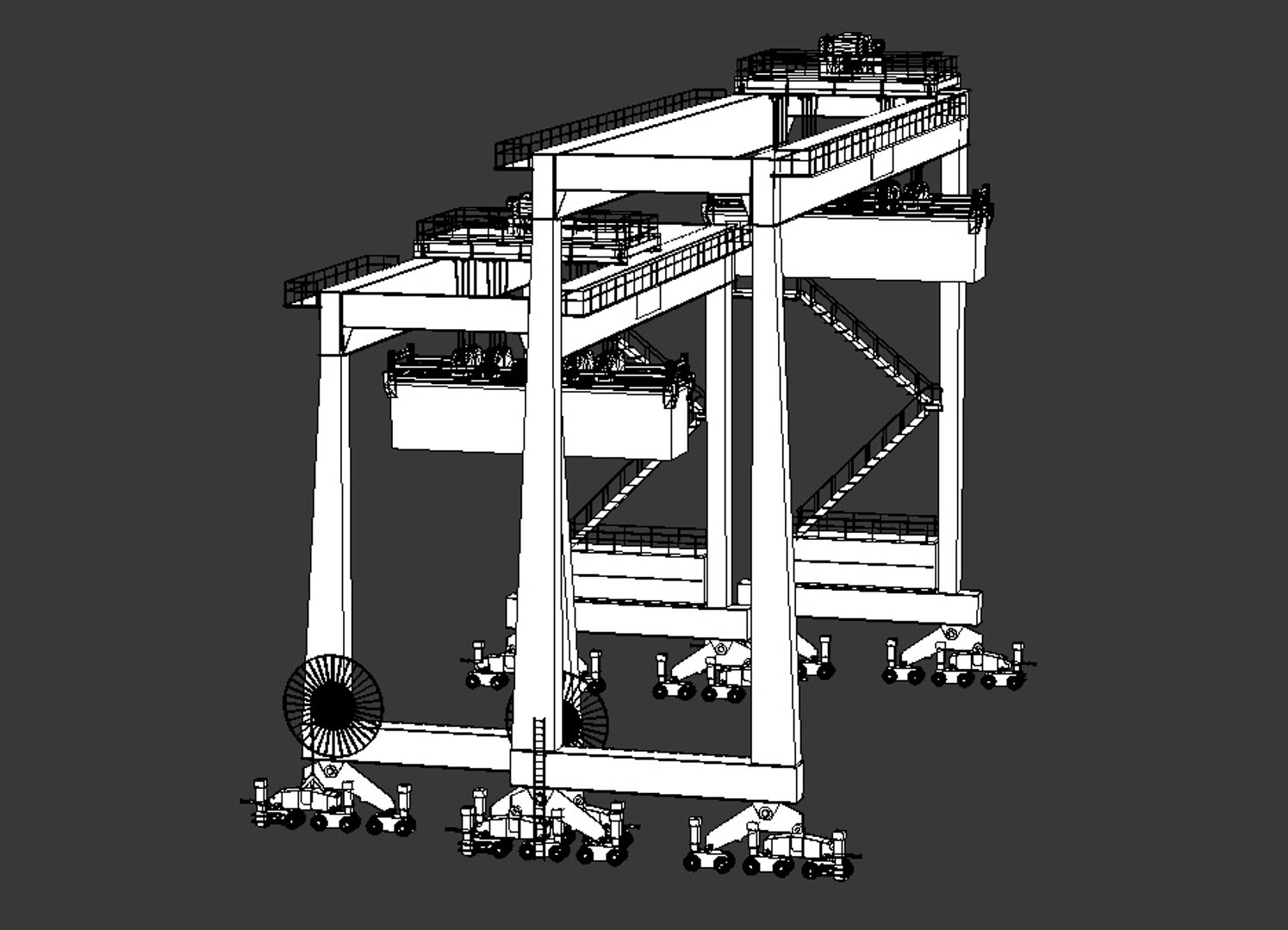 Gantry crane rtg 3D model - TurboSquid 1491933