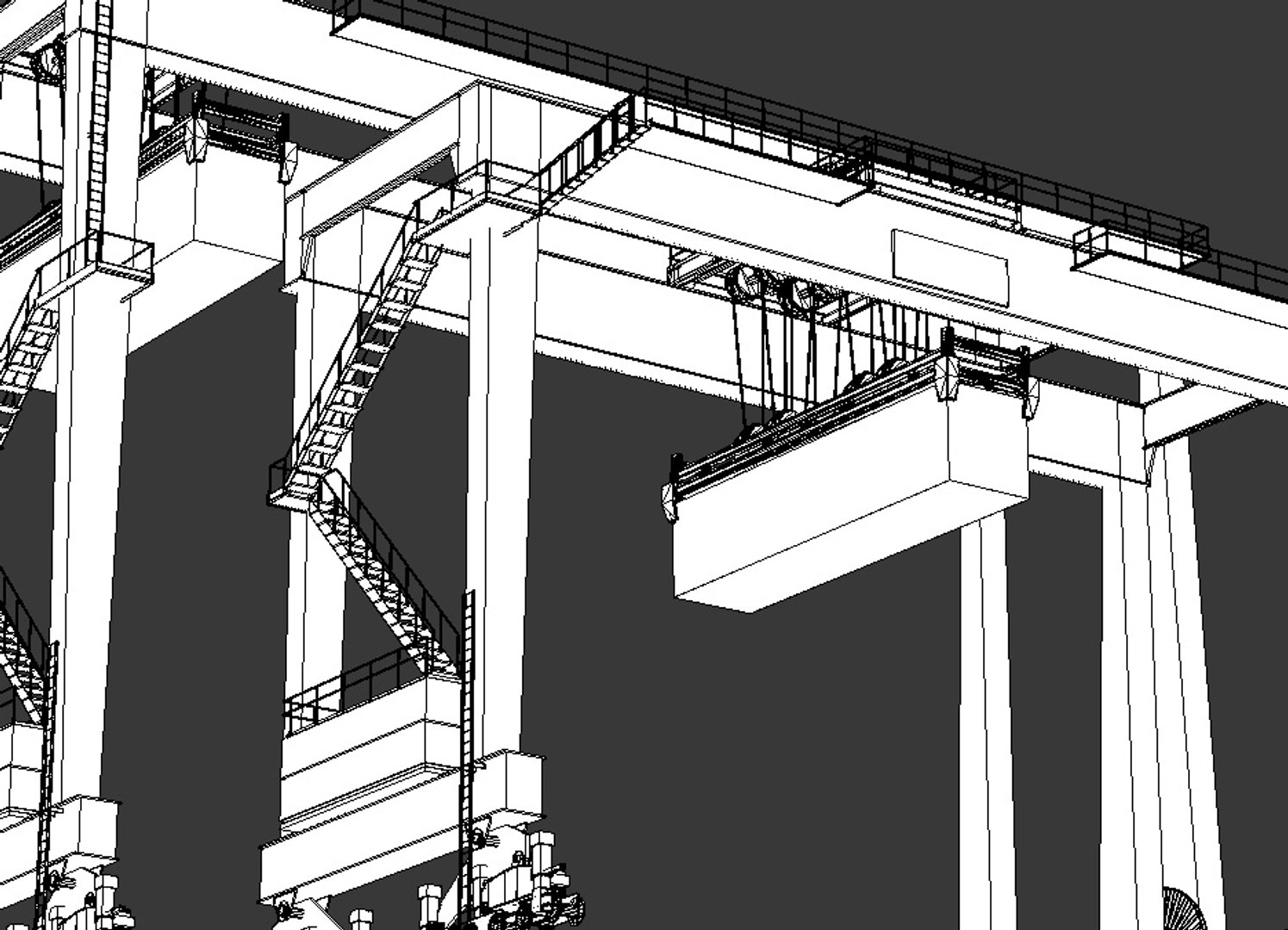 Gantry crane rtg 3D model - TurboSquid 1491933