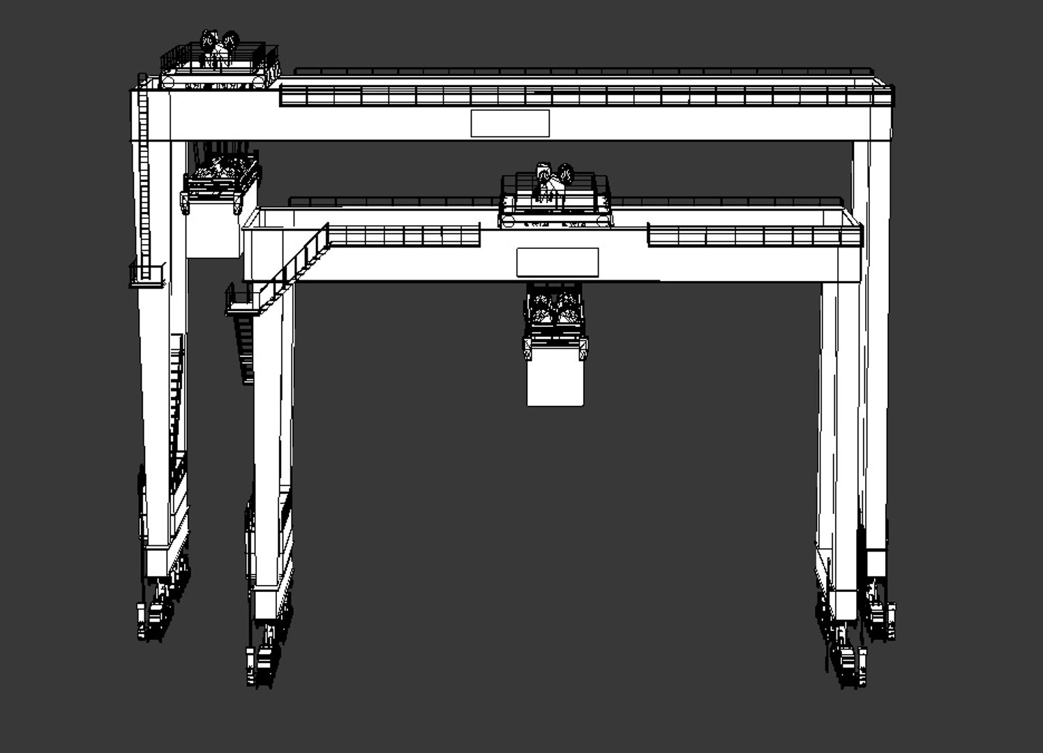 Gantry crane rtg 3D model - TurboSquid 1491933