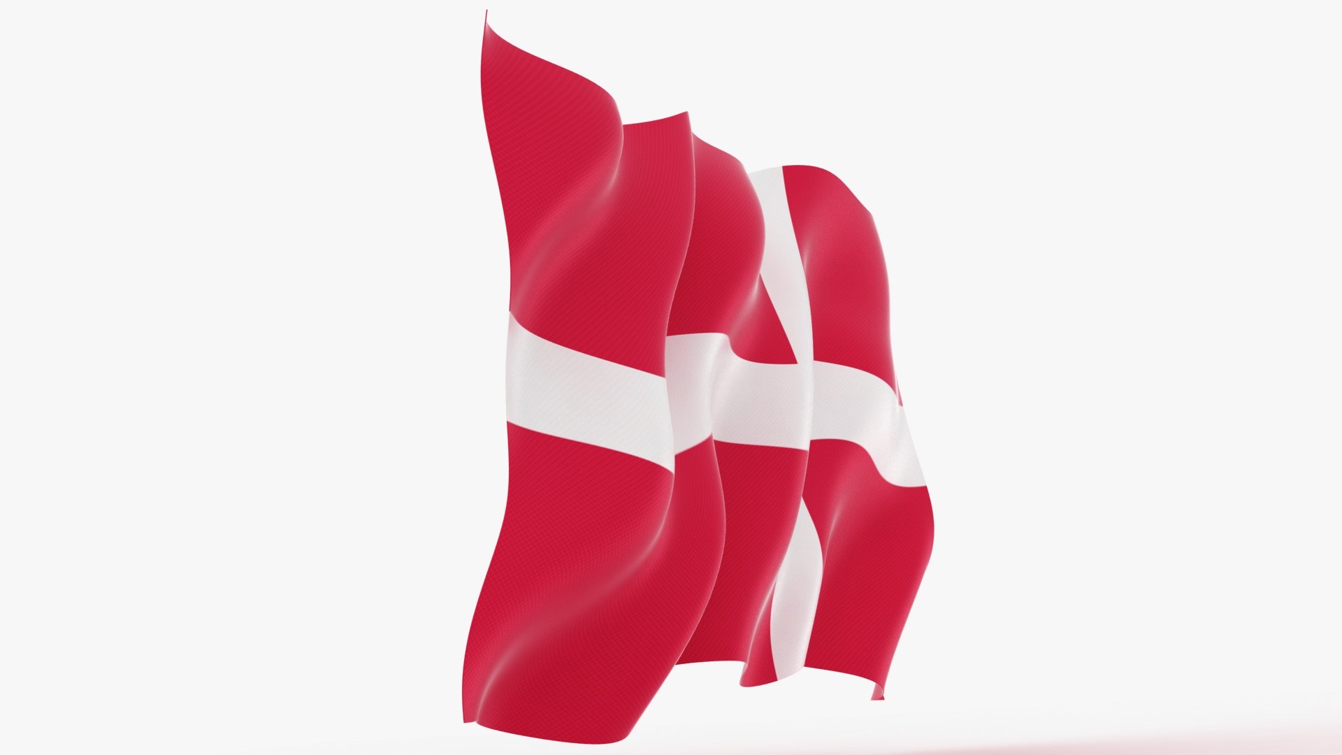 Realistic denmark flag 3D model - TurboSquid 1614986