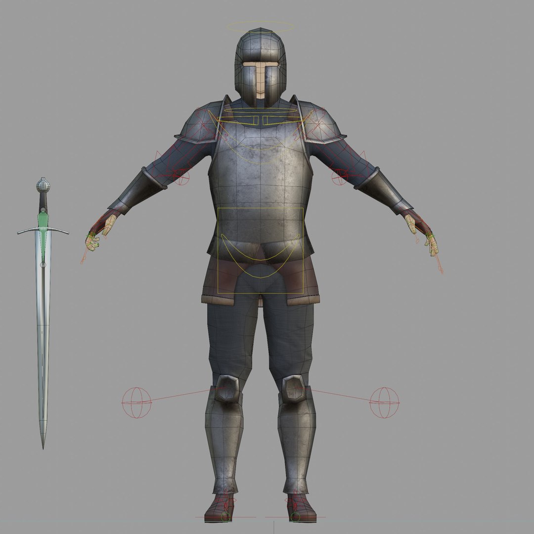 3D Low Poly Rigged Knight Game Ready Stylized Cartoon Character model ...