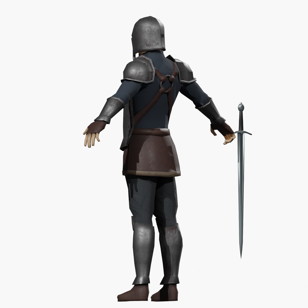 3D Low Poly Rigged Knight Game Ready Stylized Cartoon Character model ...