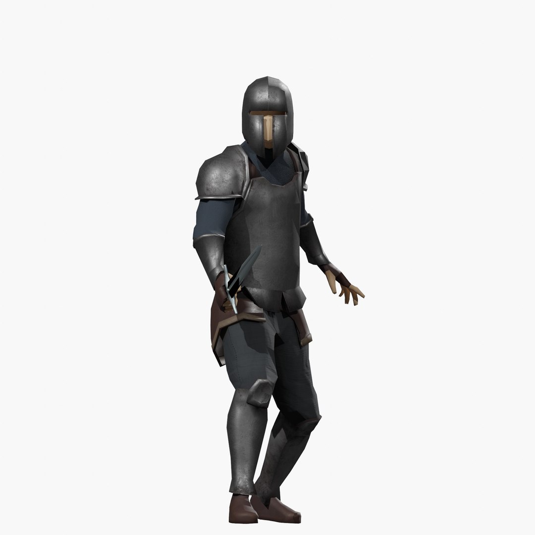 3D Low Poly Rigged Knight Game Ready Stylized Cartoon Character model ...