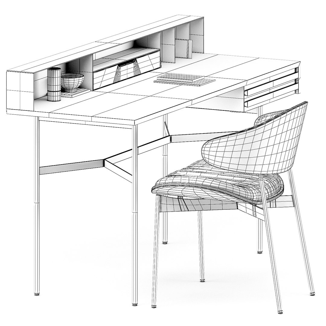 Harri Writing Desk Luz 3D Model - TurboSquid 1601986