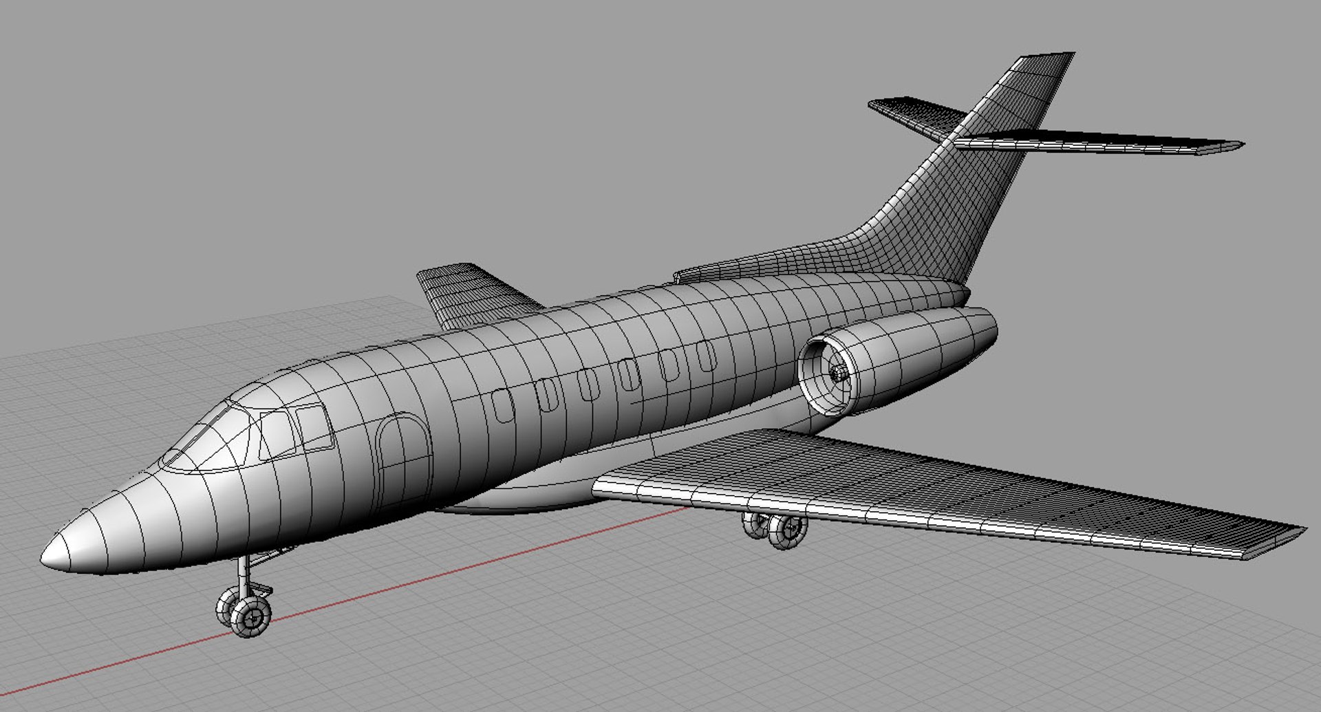 3d Model Of Raytheon Hawker 800 Private Jet